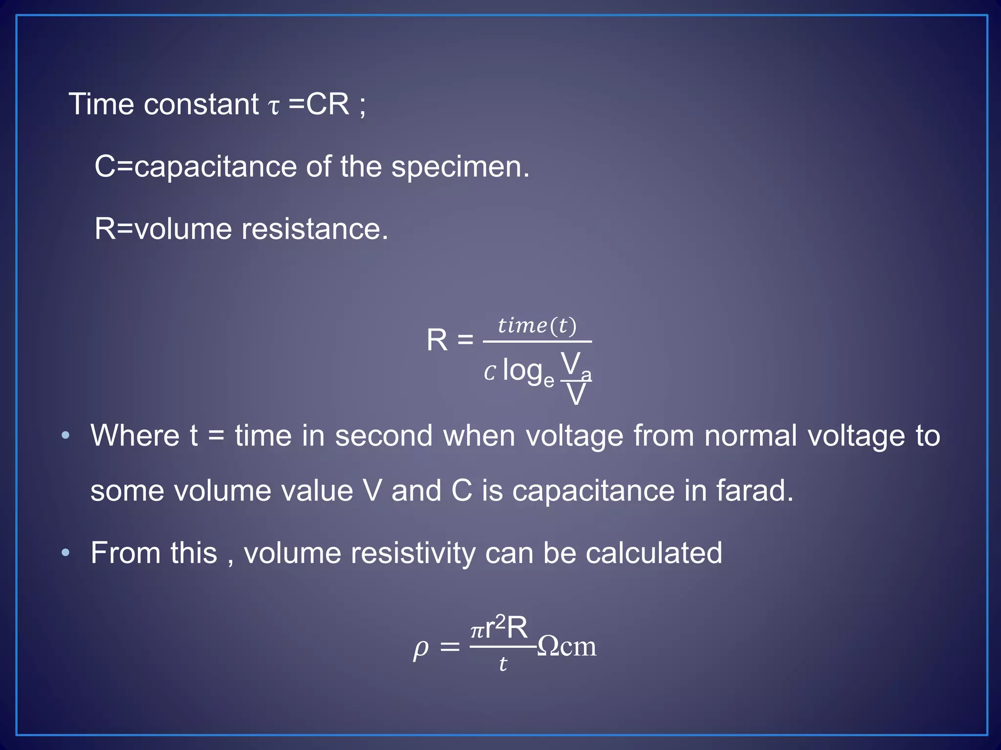 Measurement of DC resistivity | PPT
