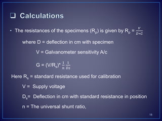 Measurement of DC resistivity | PPT