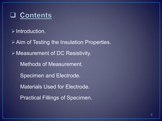Measurement of DC resistivity | PPT