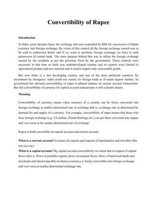 CONVERTIBILITY OF RUPEE | PDF