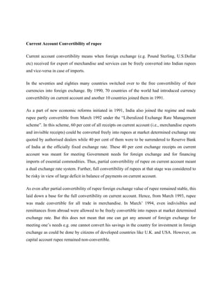 CONVERTIBILITY OF RUPEE | PDF
