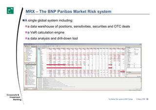 Market Risk System Bnp Paribas | PDF