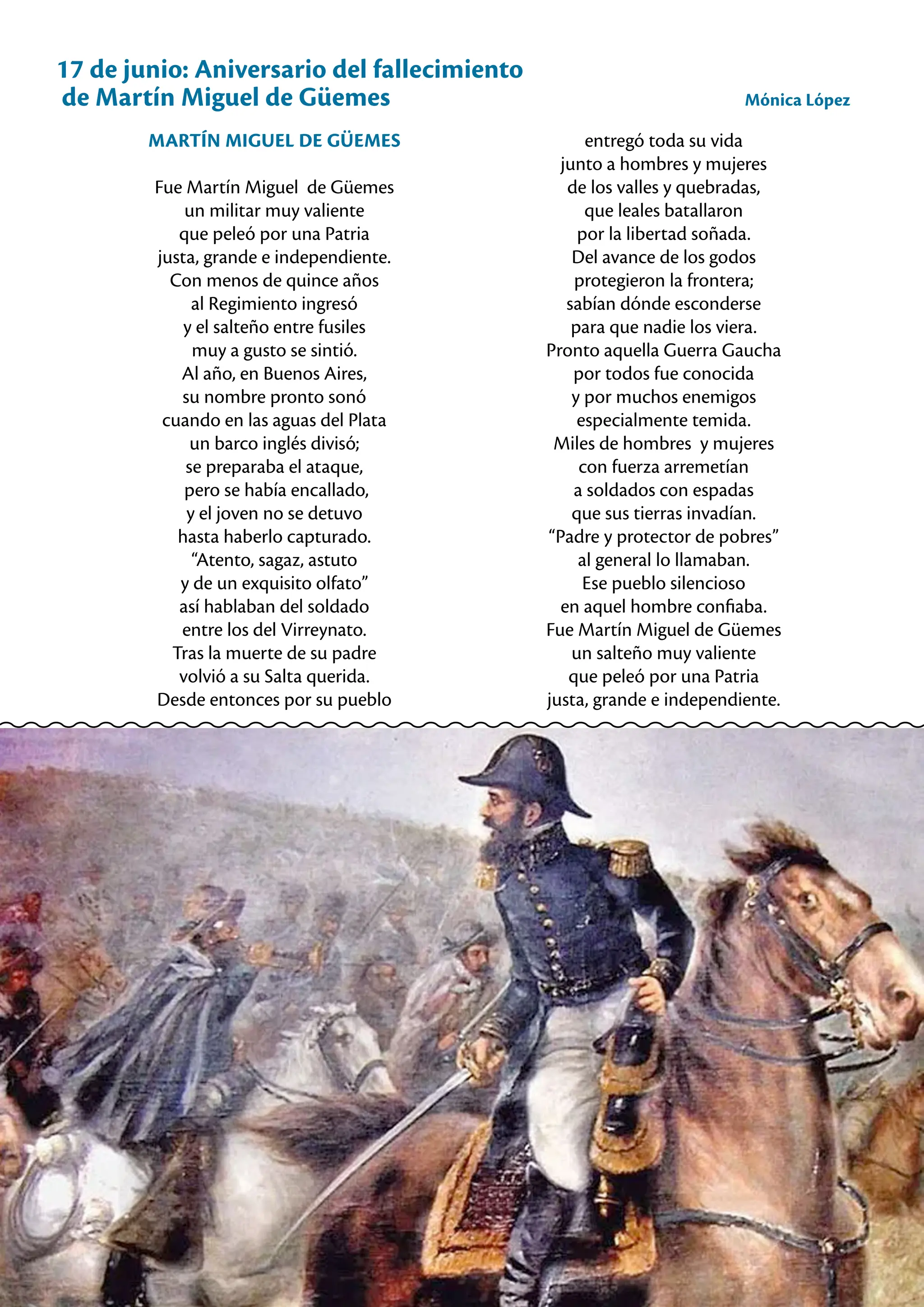 La vida de Martin Miguel de Güemes para niños de primaria | PDF