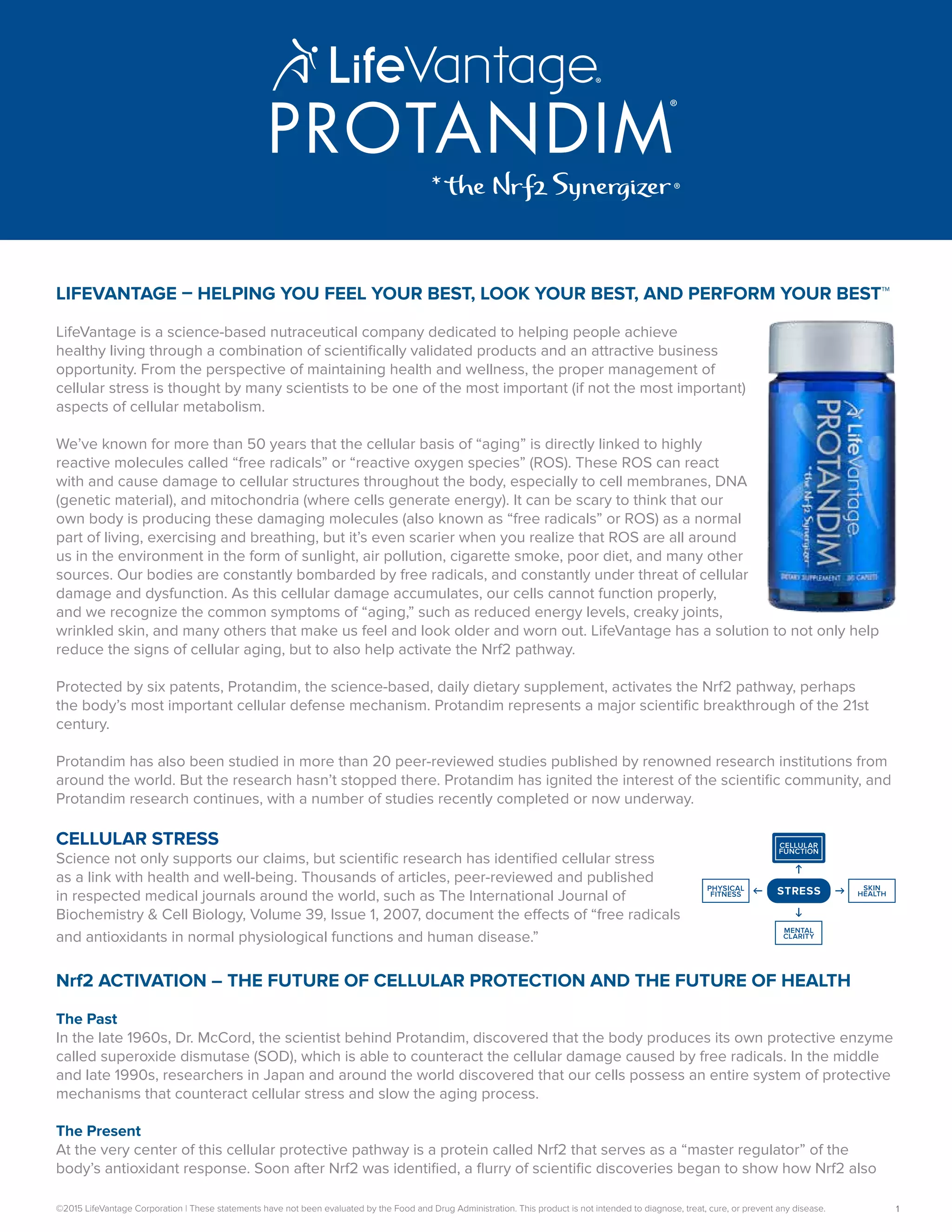 Protandim Science Overview Pages 1-4 | PDF