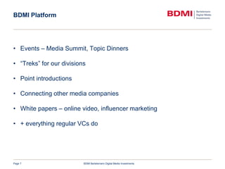 BDMI Presentation for NewCo New York | PPT