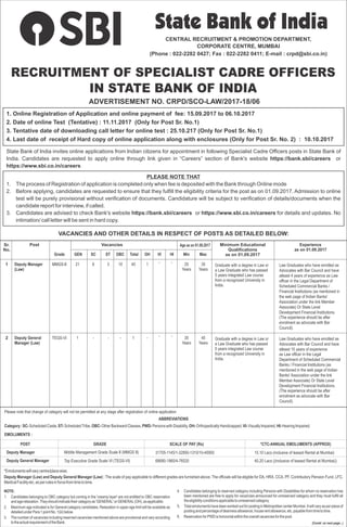 SBI Recruitment For 41 Specialist Cadre Officer | PDF | Resume Writing and Advice | Job Search
