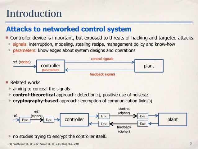 Controller encryption using RSA public-key encryption scheme (Asian Control Conference 2015) | PPT