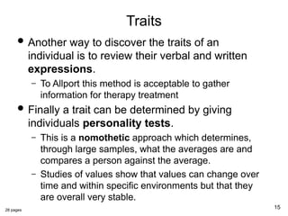 Gordon Allport Personality Theory Gordon Allport Personality Theory.ppt