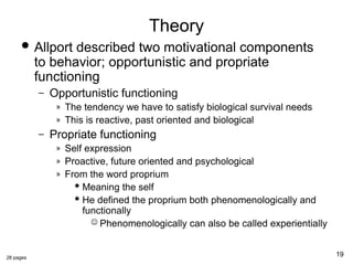 Gordon Allport Personality Theory Gordon Allport Personality Theory.ppt