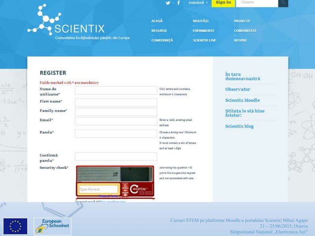 Cursuri STEM pe platforma Moodle a portalului Scientix | PPSX