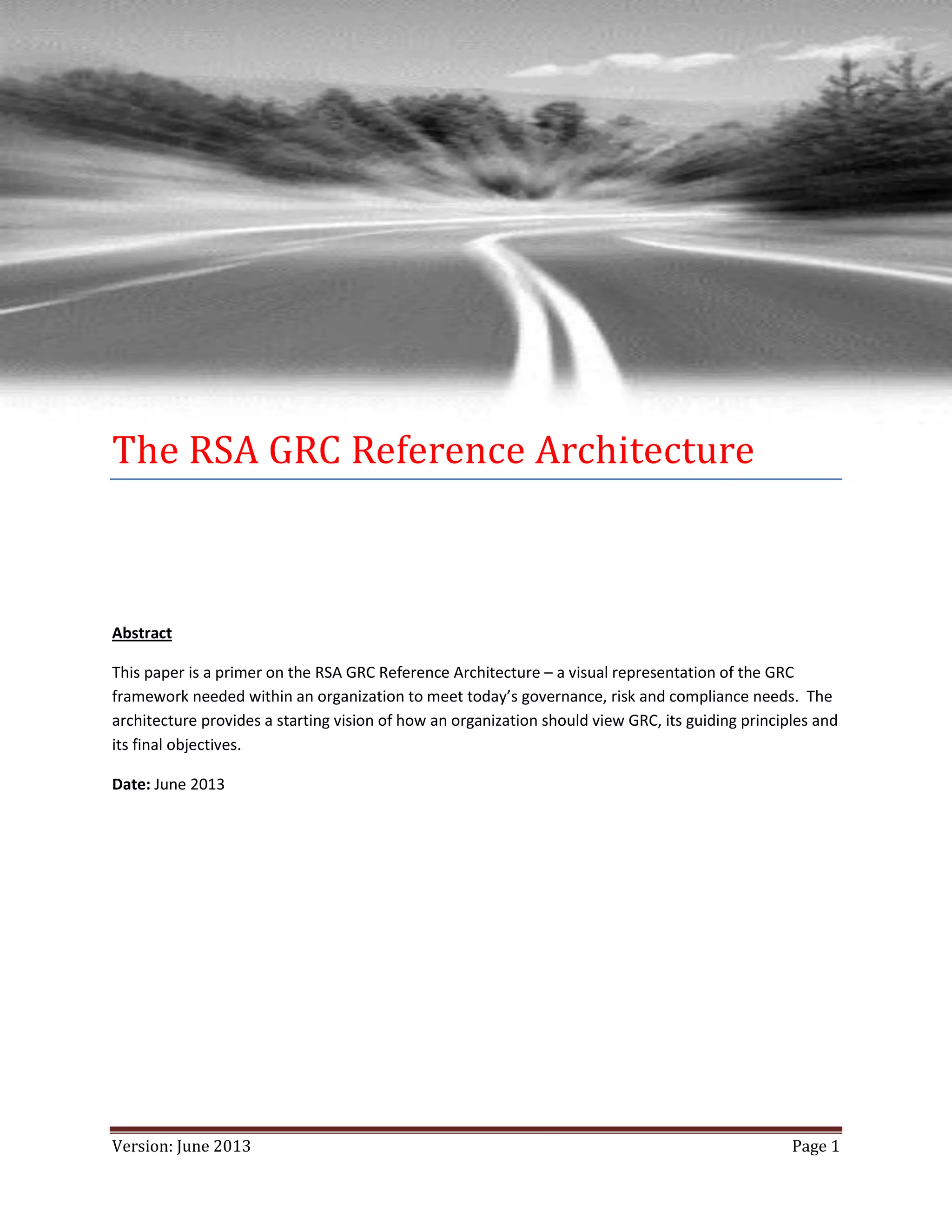 The RSA GRC Reference Architecture | PDF
