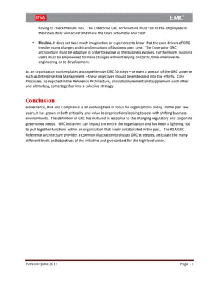 The RSA GRC Reference Architecture | PDF
