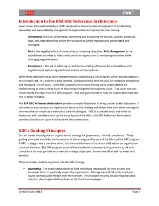 The RSA GRC Reference Architecture | PDF