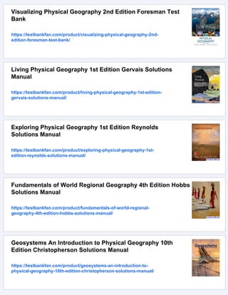 Fundamentals of Physical Geography 2nd Edition Petersen Solutions ...