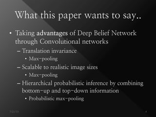 Convolutional Deep Belief Networks for Scalable Unsupervised Learning ...