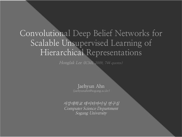 Convolutional Deep Belief Networks For Scalable Unsupervised Learning