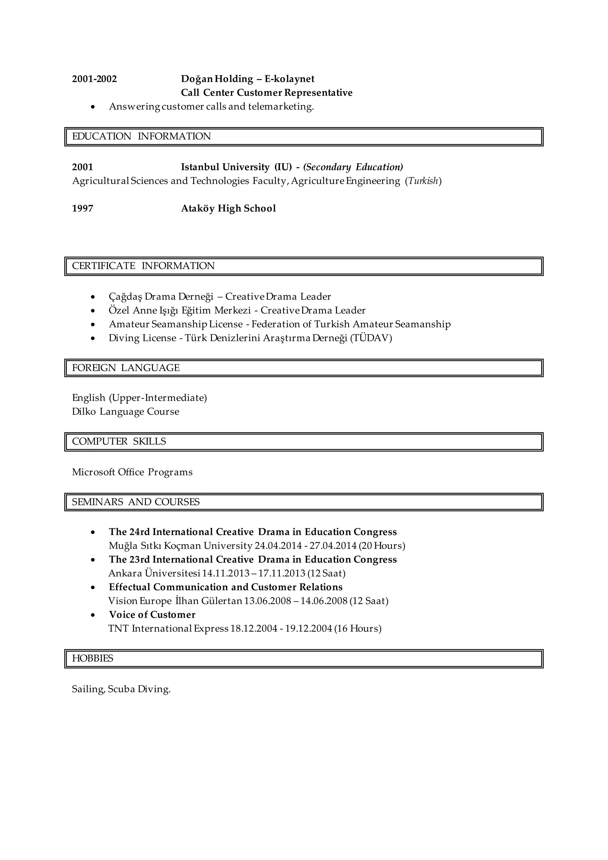 Curriculum Vitae Semiha Ener | DOCX
