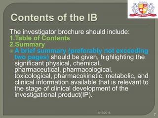 Investigator's Brochure | PPTX