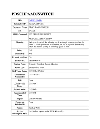 LTE Parameters & Important docs Tuning | PDF