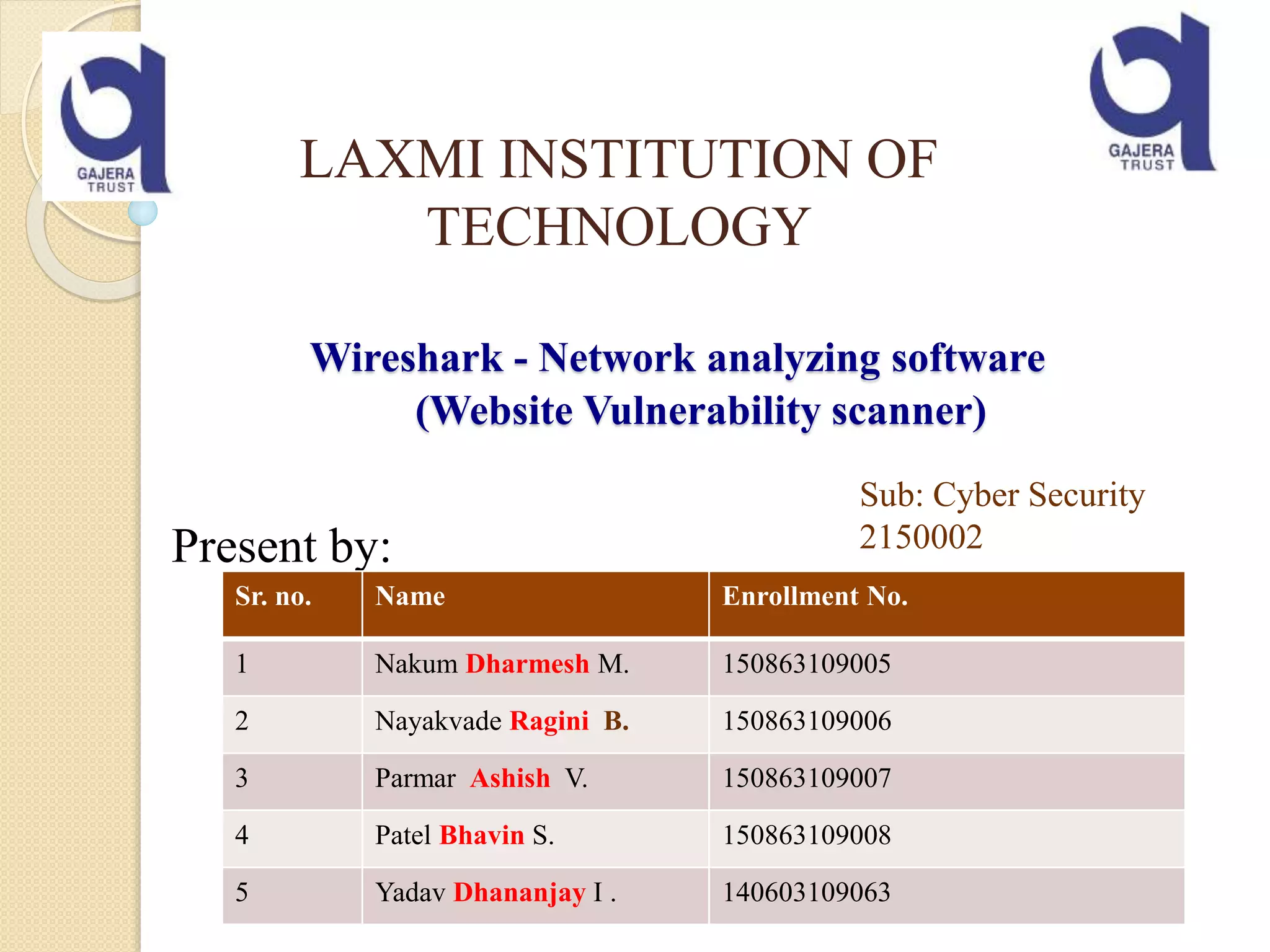 Wireshark network analysing software | PPTX | Computer Networking | Computing