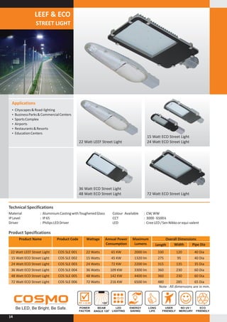 Cosmo Led Product Profile. | PDF | Physics | Science