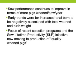 Dr. George Foxcroft - Risk Factors For Sow Culling | PPT