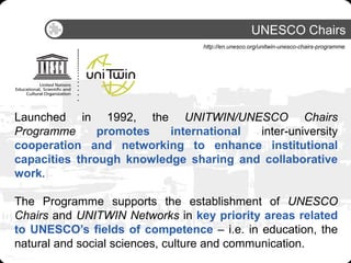 The Sustainable Development Goals: Activities, goals and challenges for UNESCO Chairs | PDF