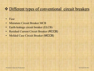 Switch Gear & Protection (conventional circuit breaker) | PPTX ...