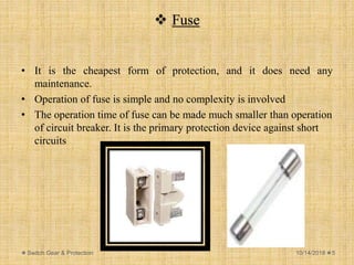 Switch Gear & Protection (conventional circuit breaker) | PPTX