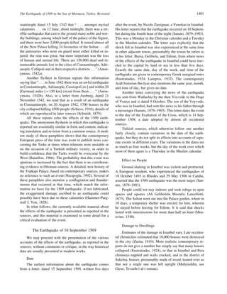 Istanbul Earthquake - 1509 | PDF
