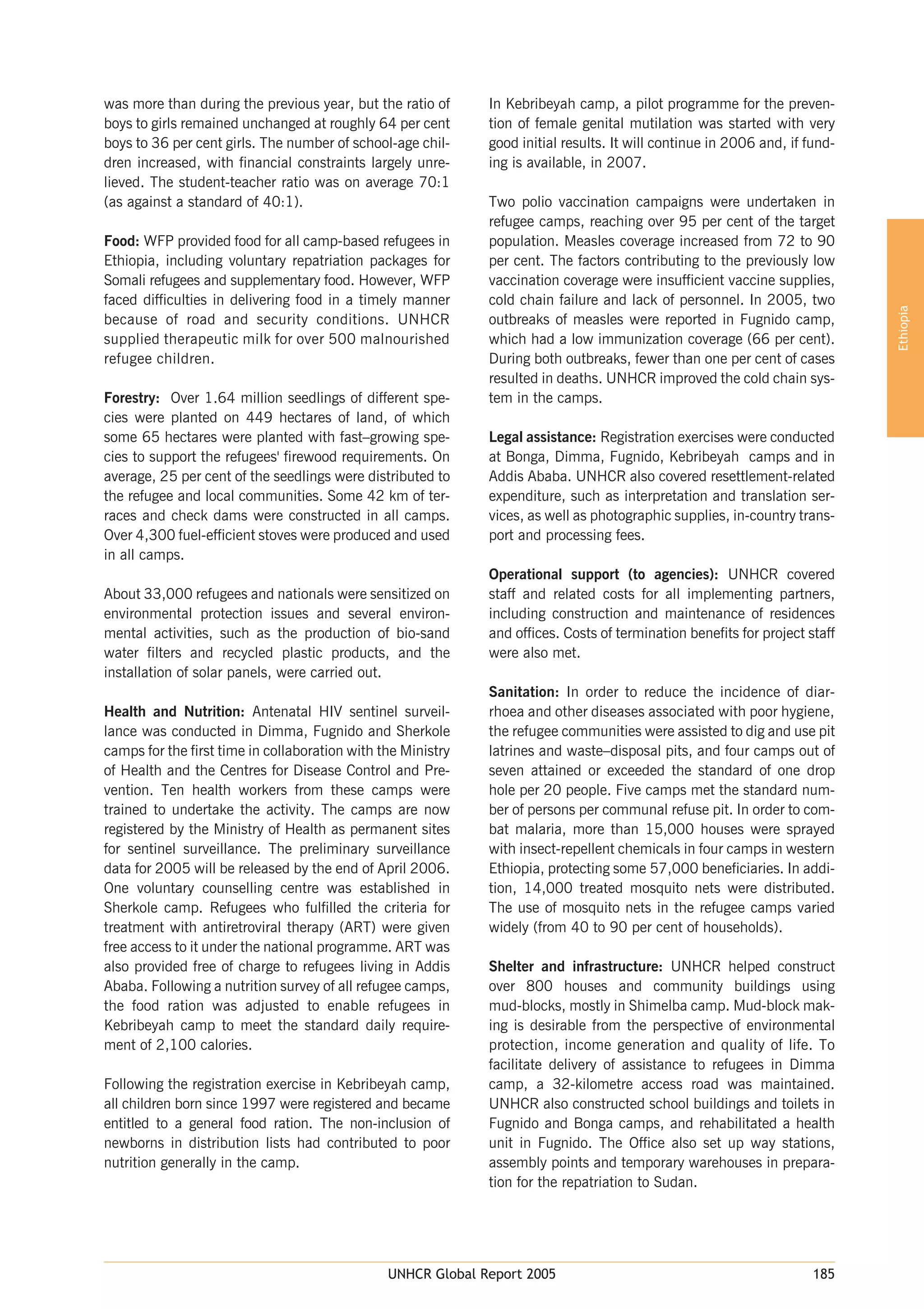 UNHCR Global Report 2005 - Ethiopia | PDF
