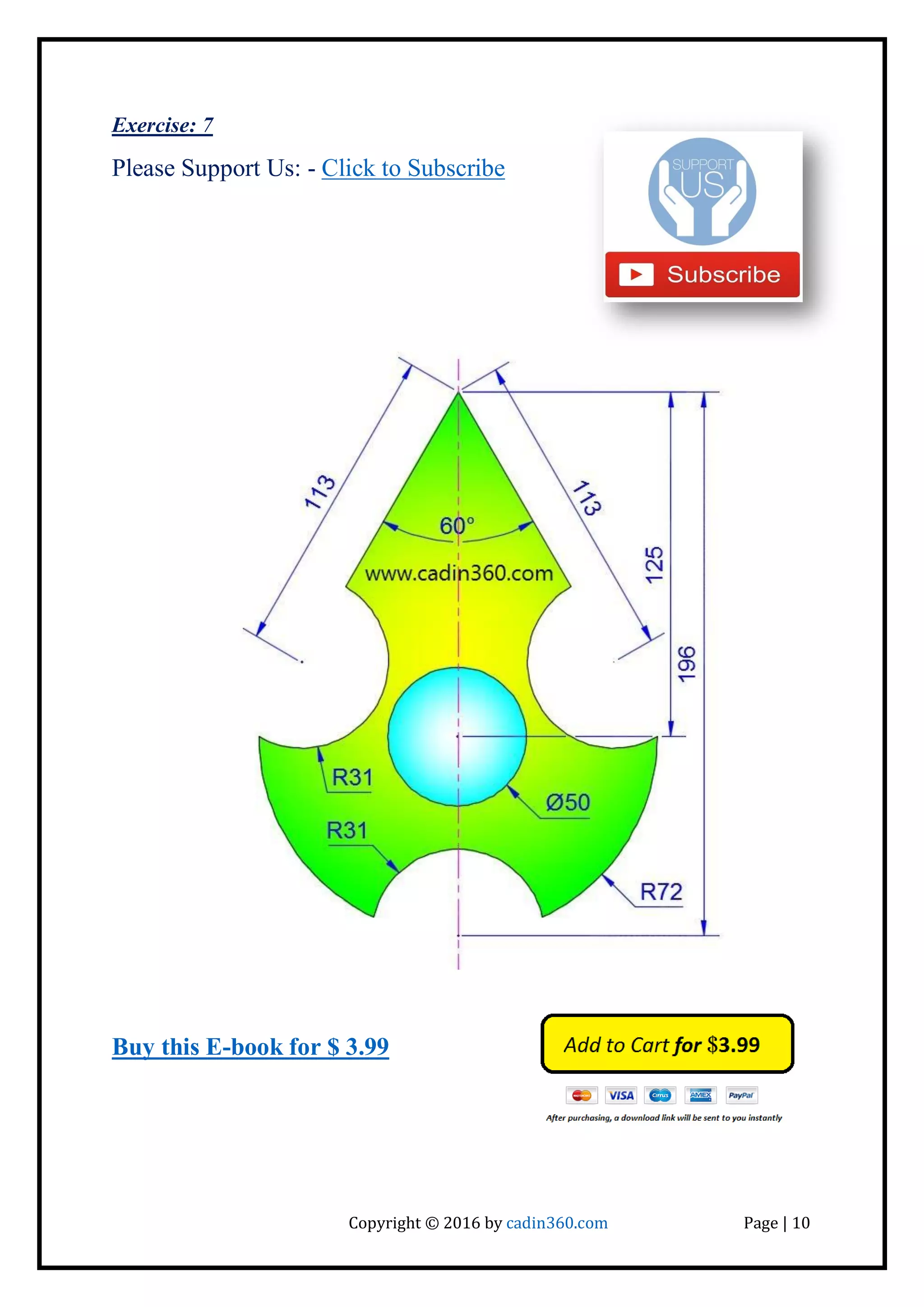 150 cad exercises & practice drawing | PDF