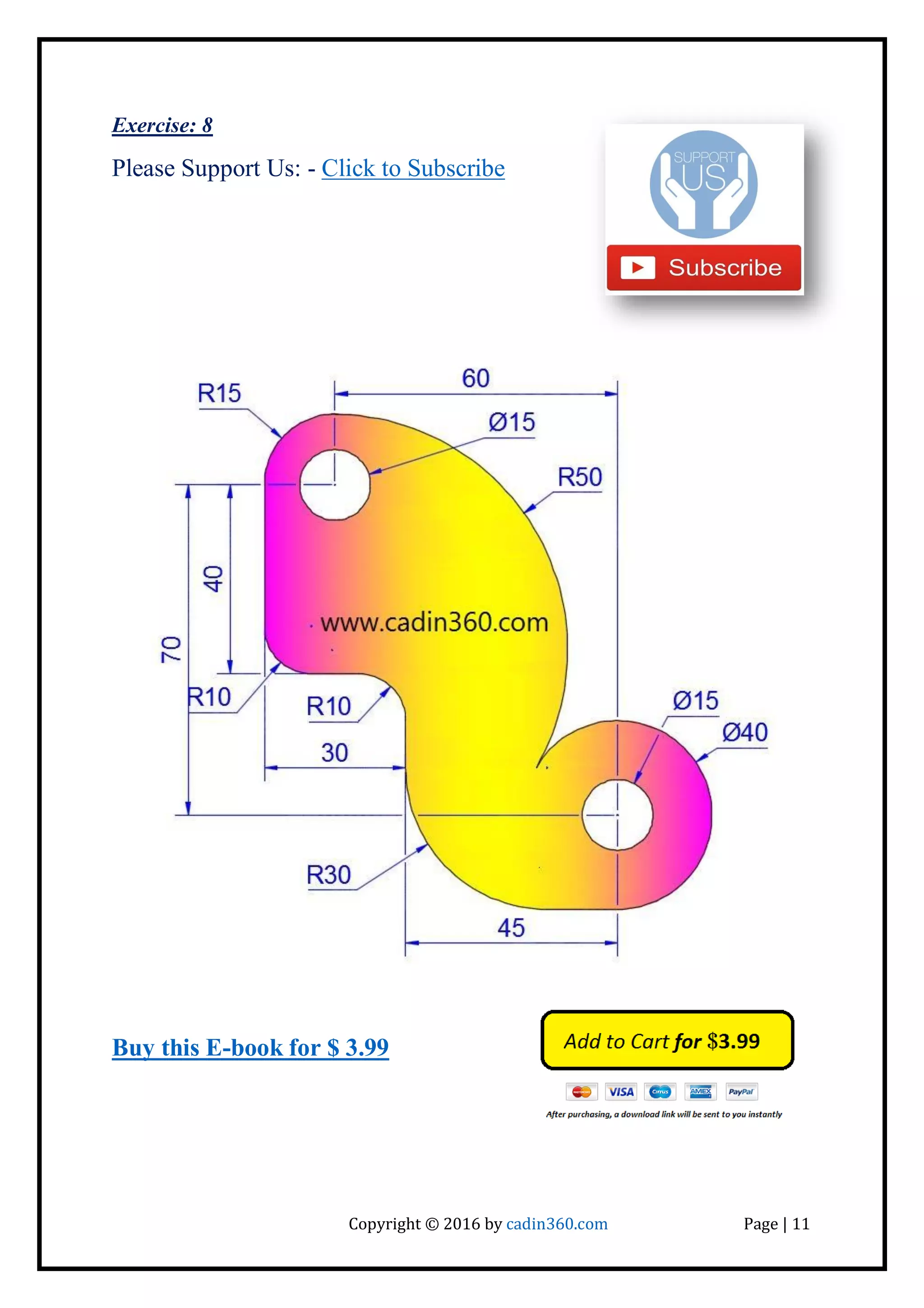 150 cad exercises & practice drawing | PDF