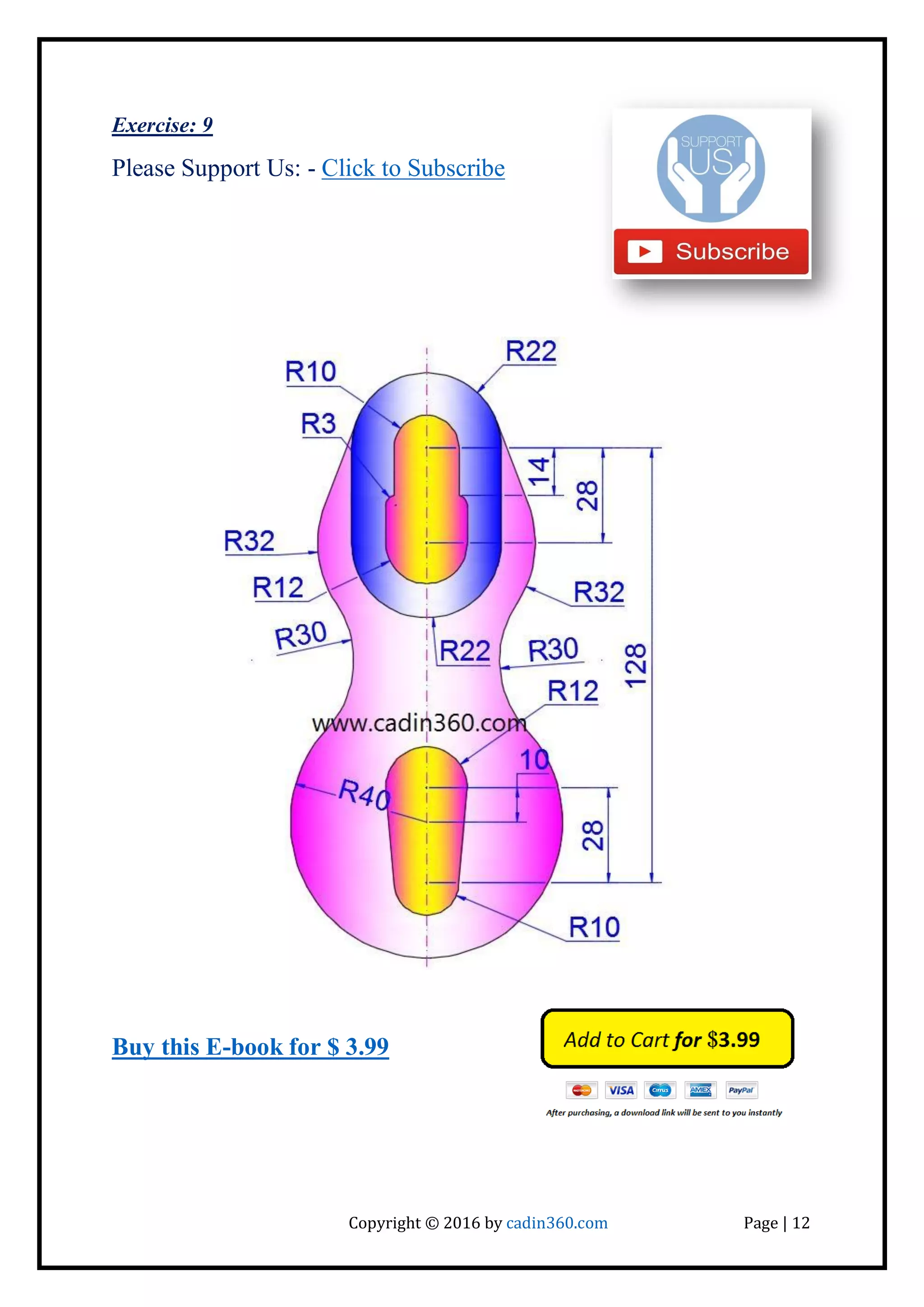 150 cad exercises & practice drawing | PDF