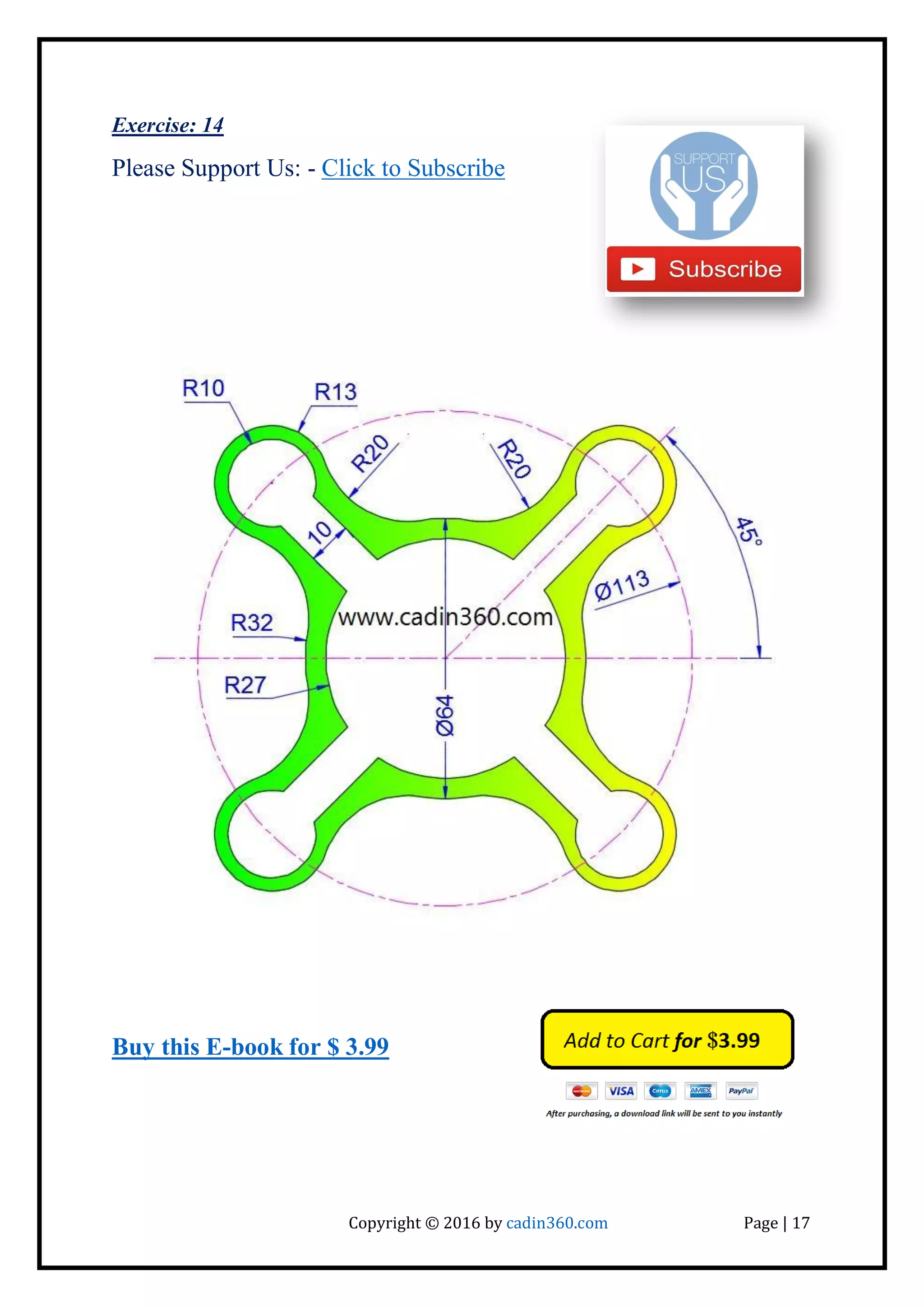 150 cad exercises & practice drawing | PDF