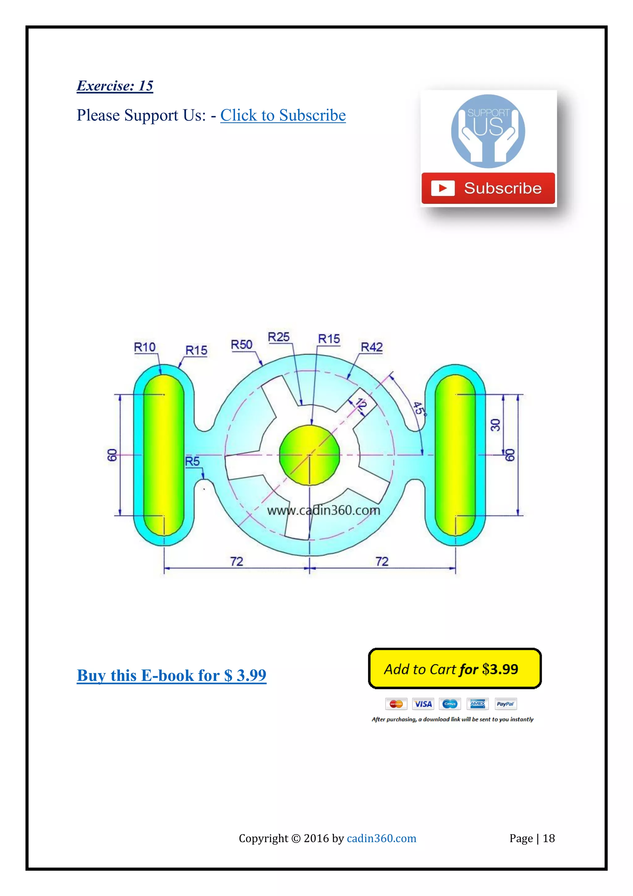 150 cad exercises & practice drawing | PDF