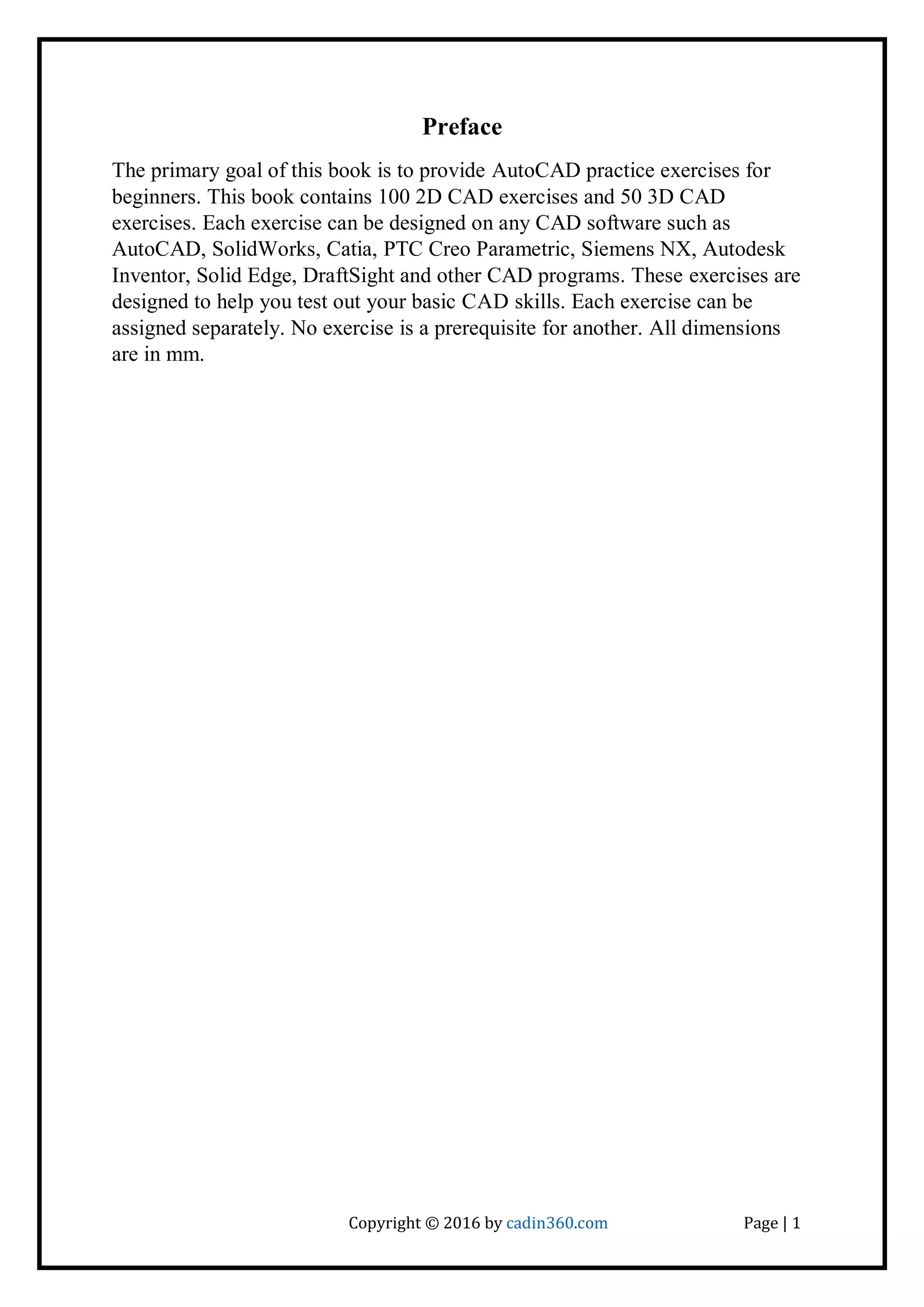 150 Cad Exercises Practice Drawing Pdf
