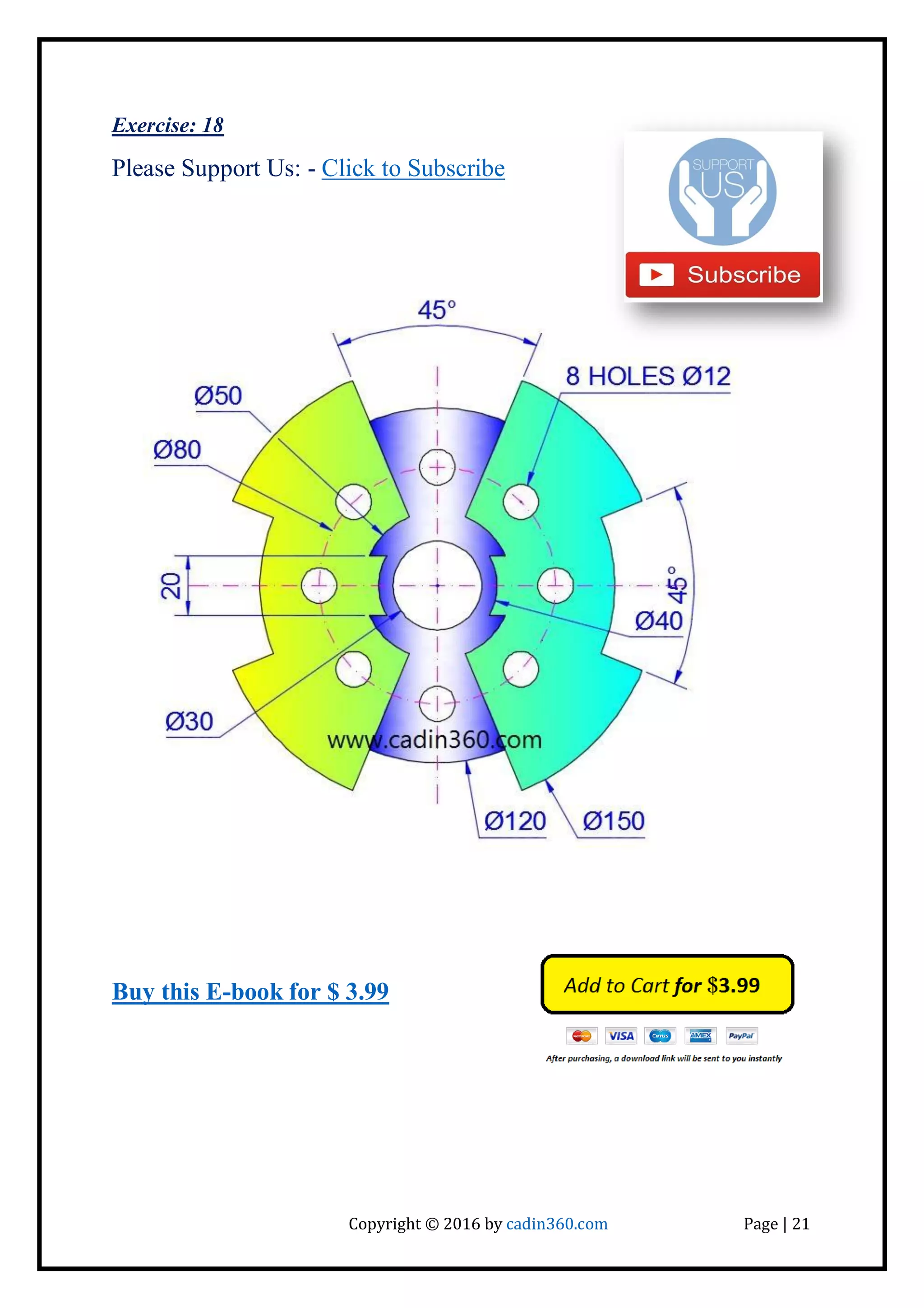 150 cad exercises & practice drawing | PDF