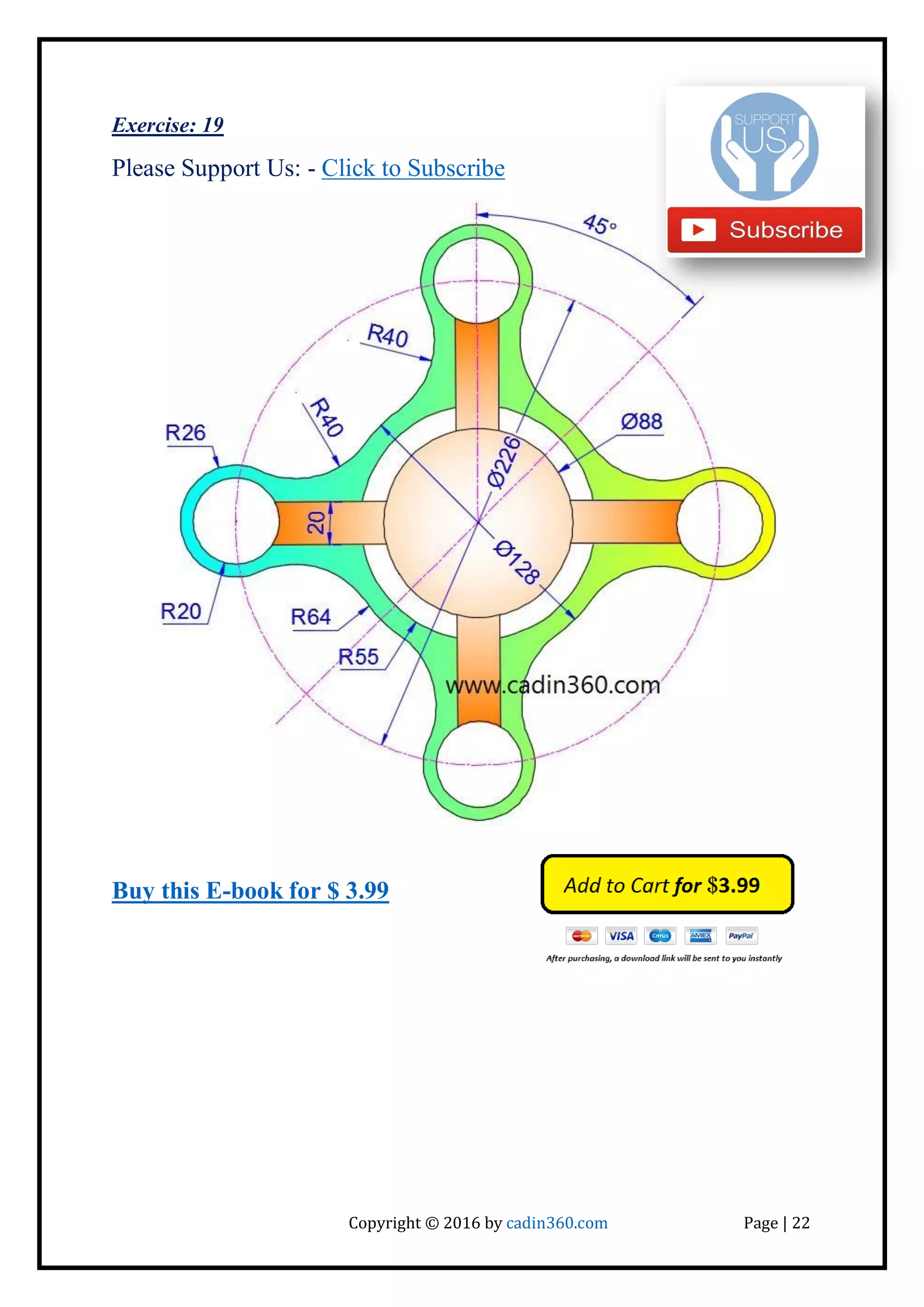 150 cad exercises & practice drawing | PDF