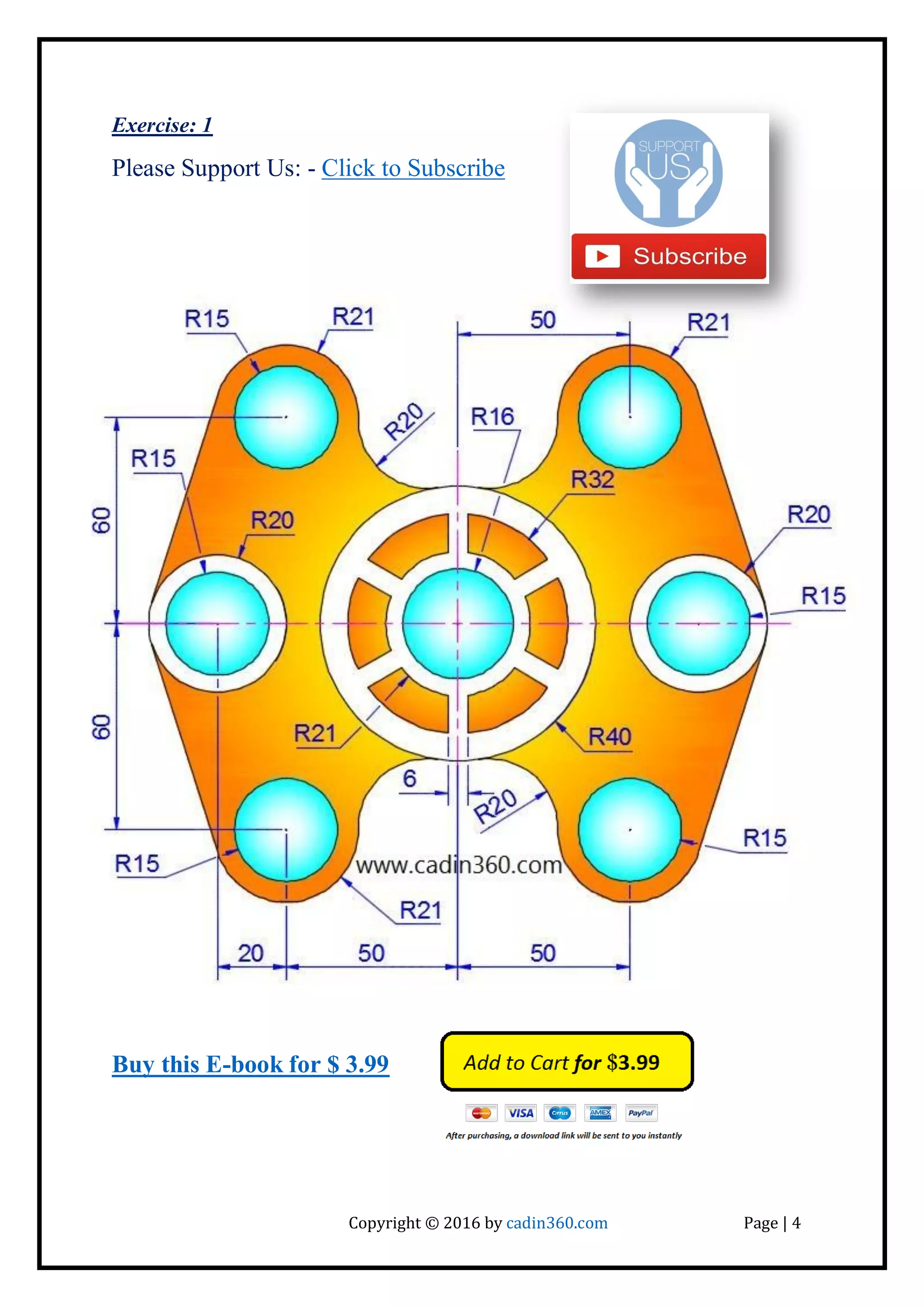 150 cad exercises & practice drawing | PDF