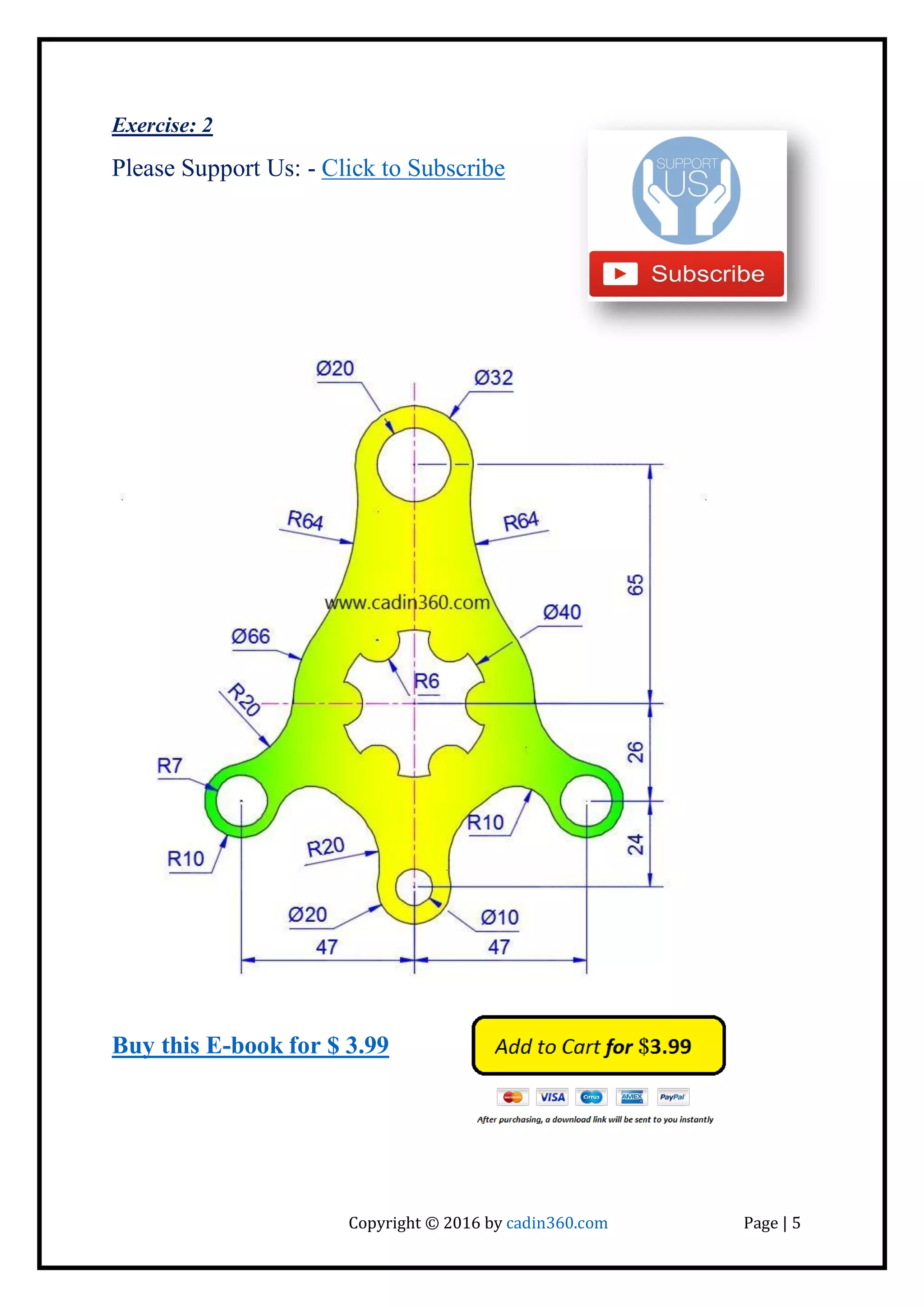 150 cad exercises & practice drawing | PDF