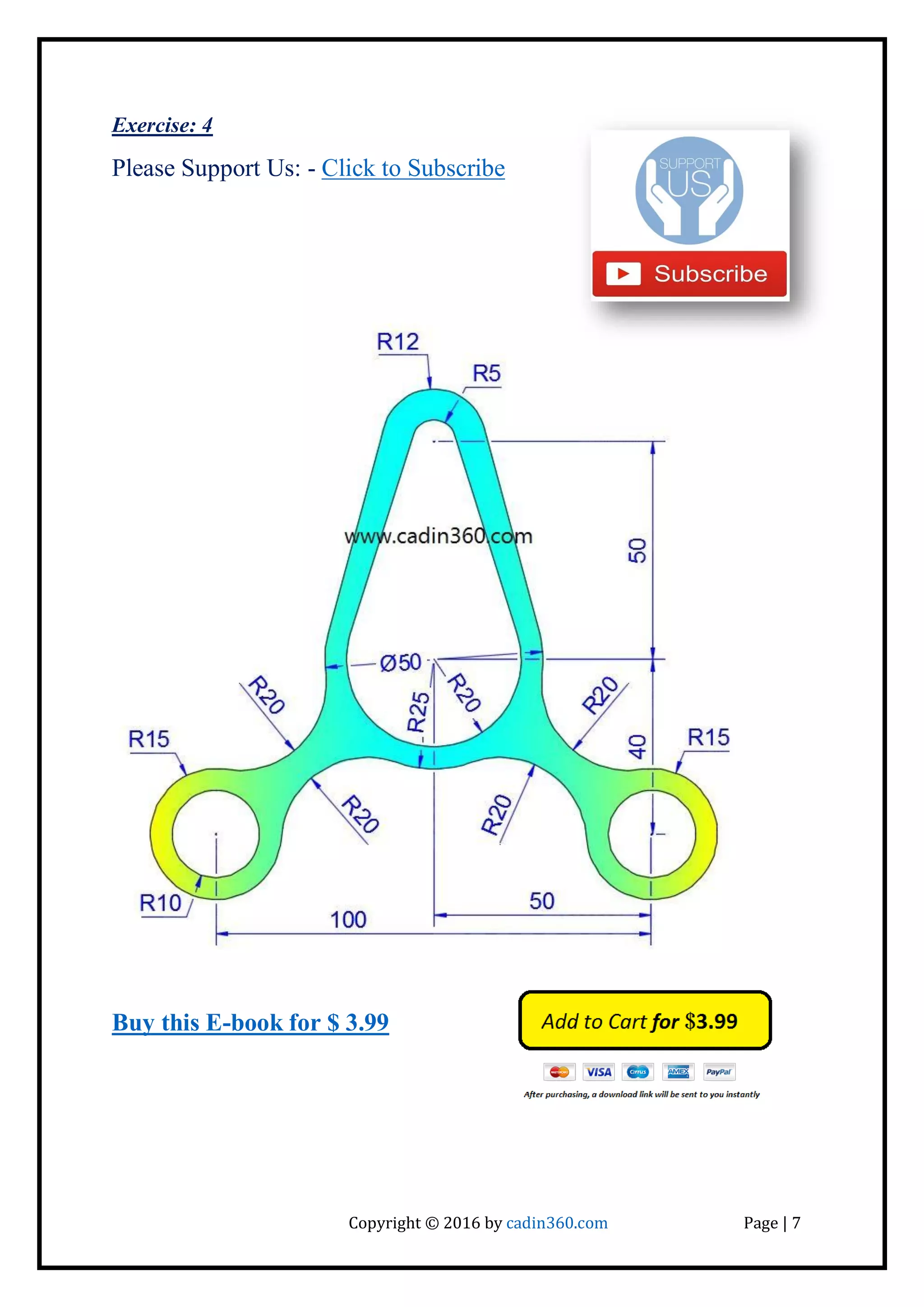 150 cad exercises & practice drawing | PDF
