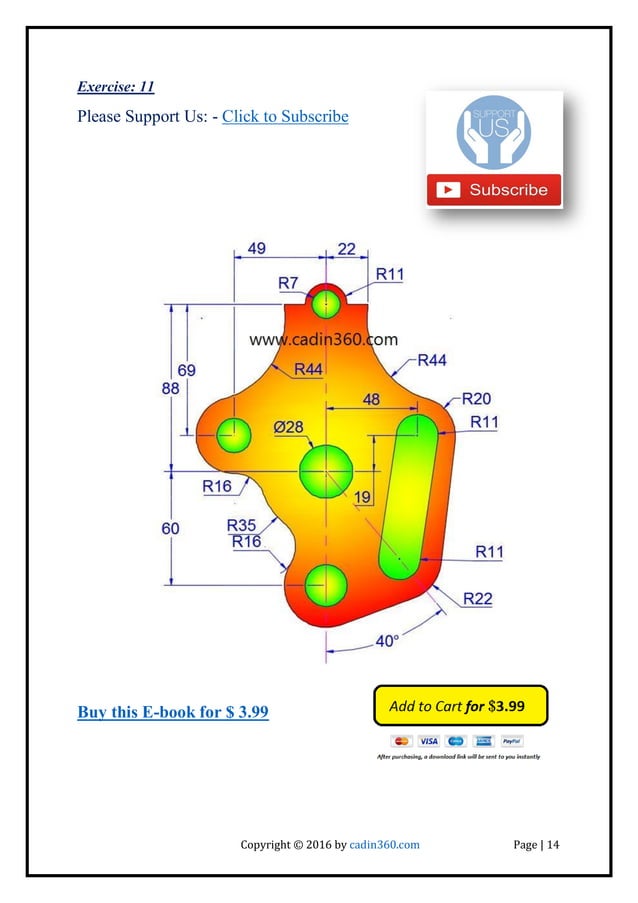 150 cad exercises & practice drawing | PDF | Technology & Computing