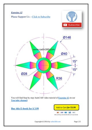 150 cad exercises & practice drawing | PDF