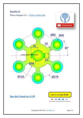 150 cad exercises & practice drawing | PDF