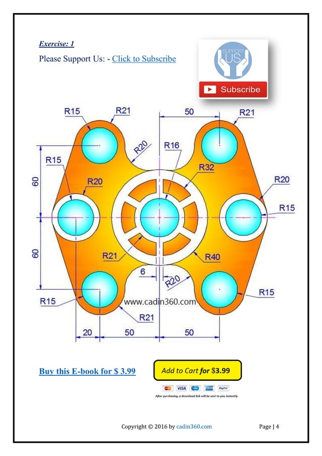 150 cad exercises & practice drawing | PDF | Technology & Computing