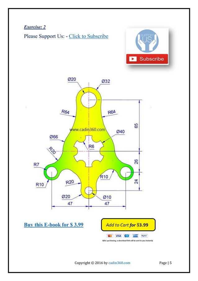 150 cad exercises & practice drawing | PDF | Technology & Computing
