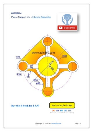 150 cad exercises & practice drawing | PDF