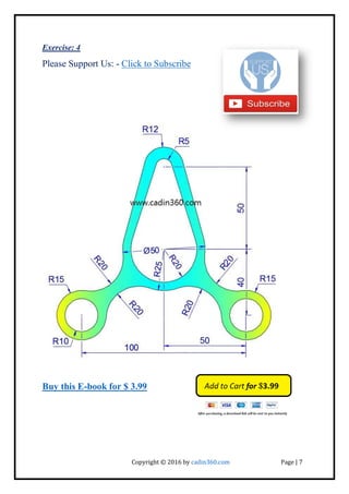 150 cad exercises & practice drawing | PDF