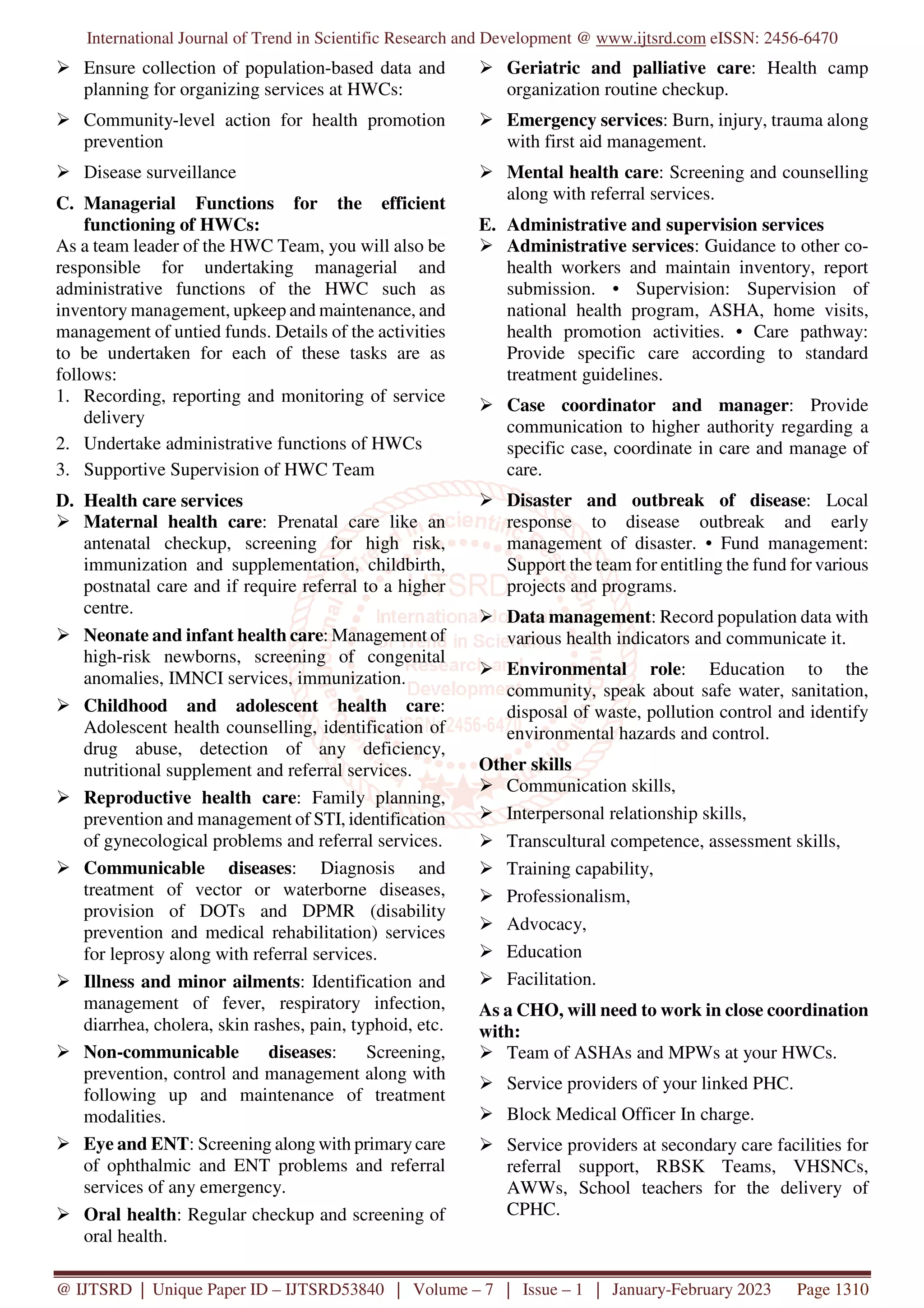 Community Health Officer CHO An Overview | PDF